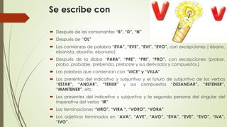Uso ortográfico de B y V | PPTX