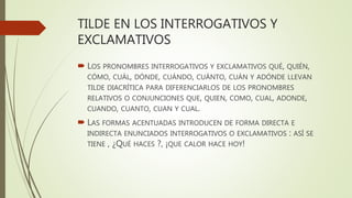 Usos de las tildes | PPTX
