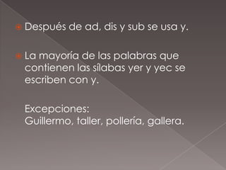 Usos de la z, x, y | PPTX
