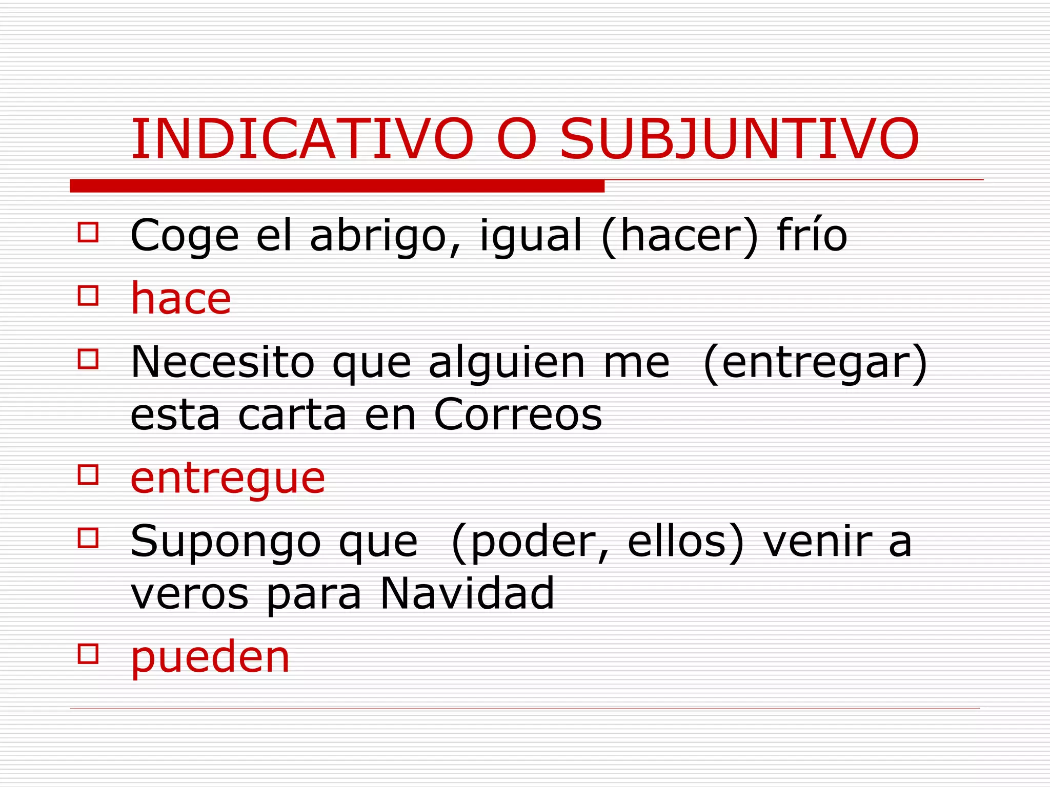 Usos del subjuntivo | PPS