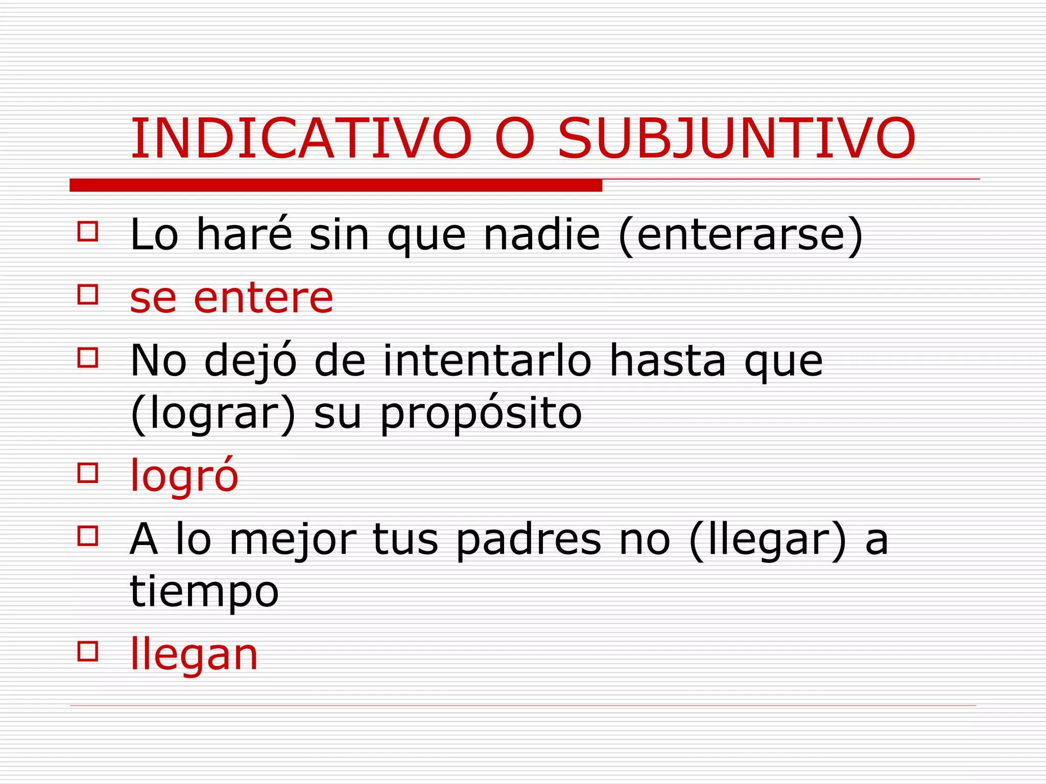 Usos del subjuntivo | PPT