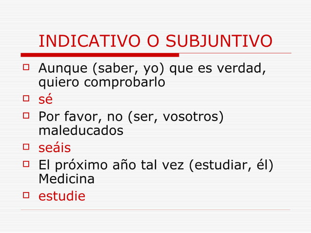 Usos del subjuntivo | PPS