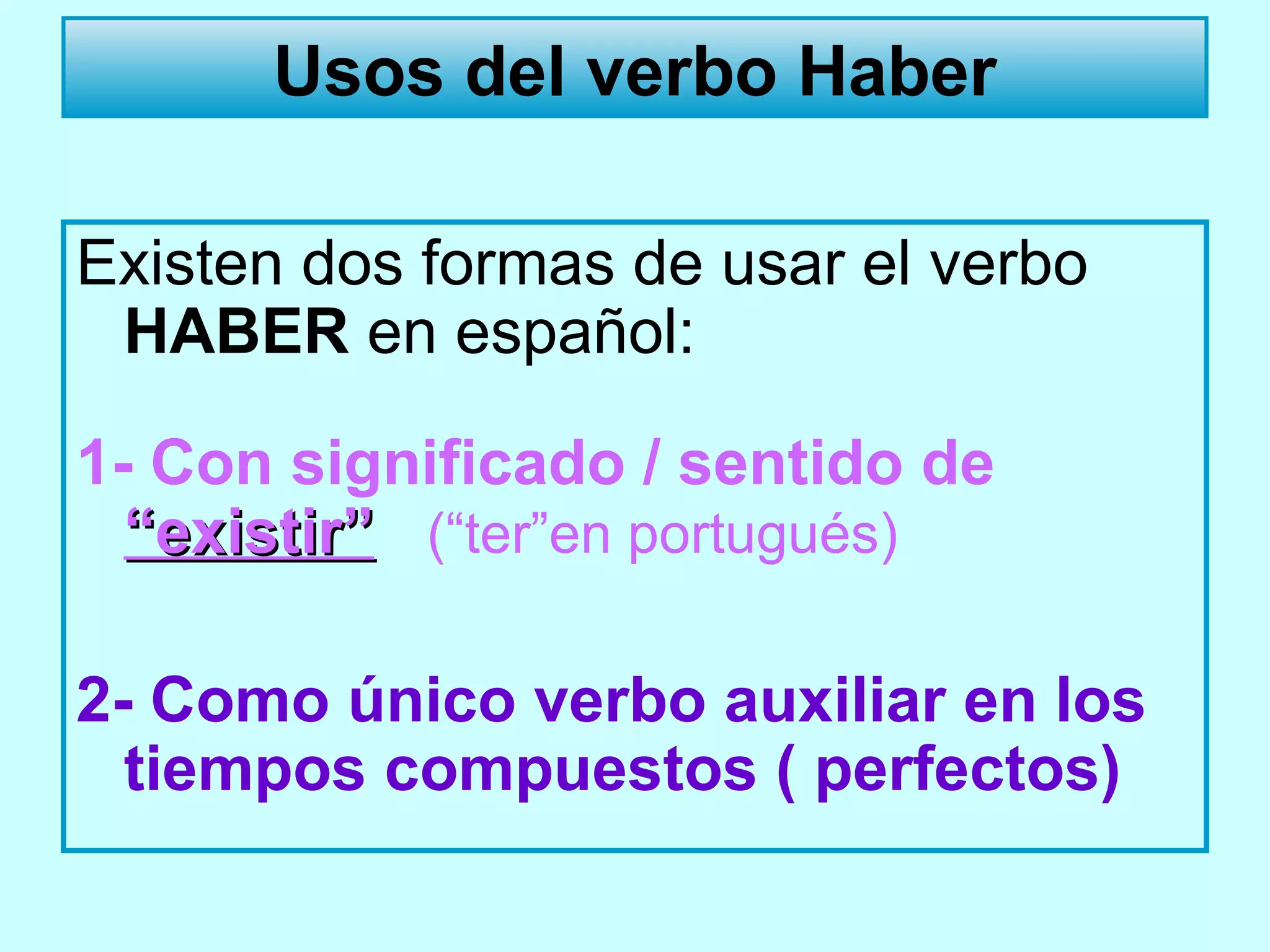 Usos del verbo haber | PPT