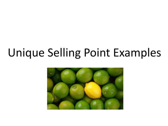Unique Selling Point | PPT