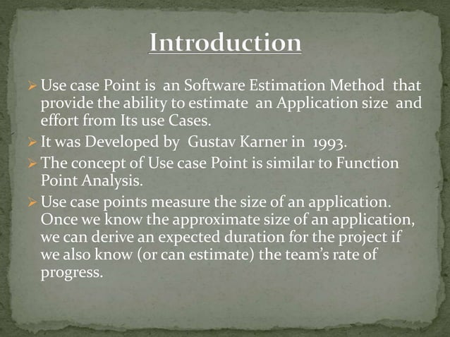 Use Case Point Software Estimation Technique Ppt
