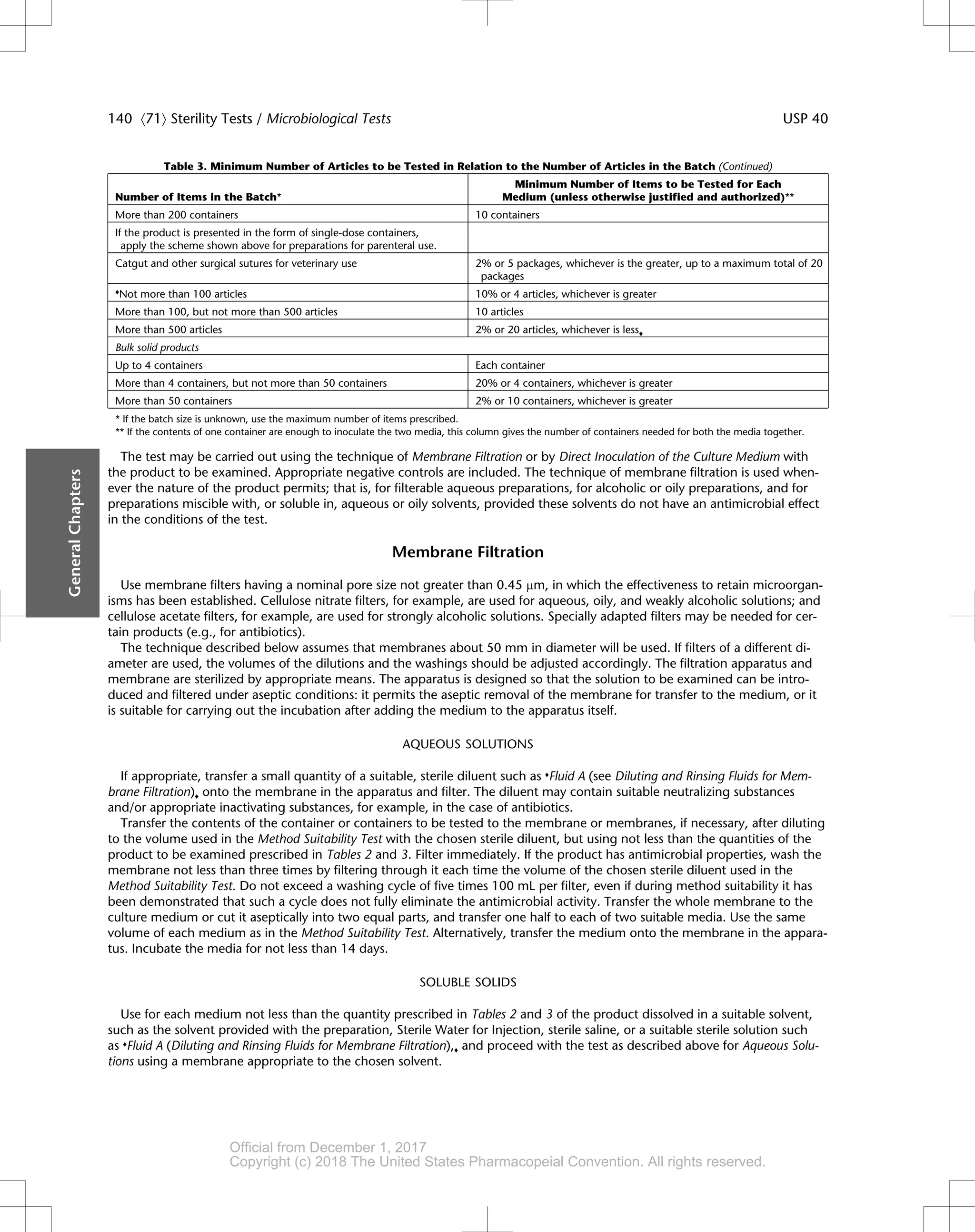 Usp 40 -71 sterility tests | PDF