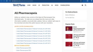 United State Pharmacopeia 47 - NF 42 (USP 2024) | PPTX