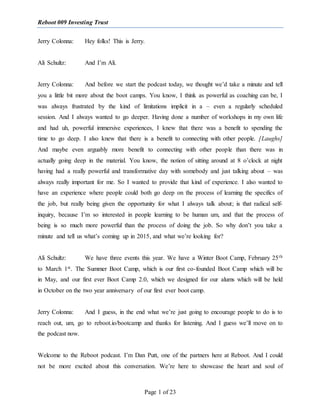 Reboot Podcast #9 - Investing in Trust - with Fred Wilson and Jerry Colonna | DOCX | Venture ...