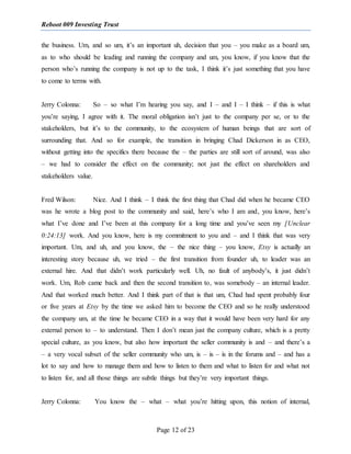 Reboot Podcast #9 - Investing in Trust - with Fred Wilson and Jerry Colonna | DOCX | Venture ...