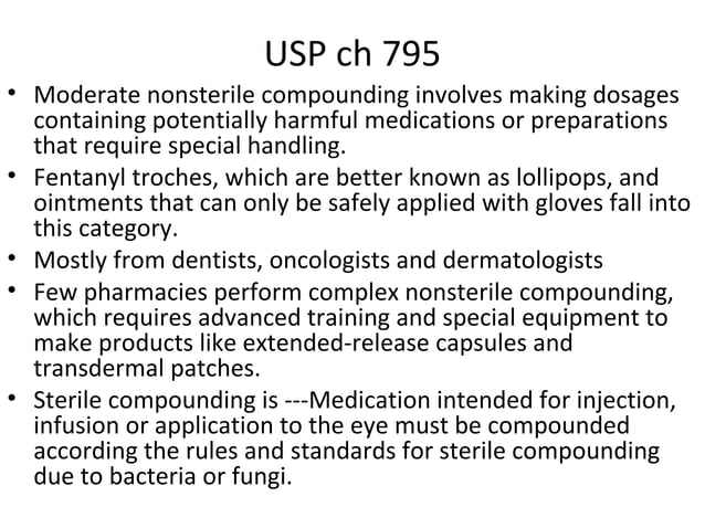 Usp795 | PPT | Pharmaceutical Drugs | Medical Health