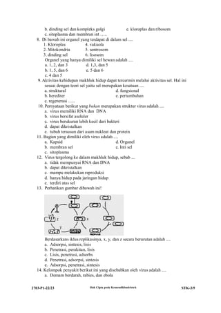 bank soal untuk ujian usp biologi 2023.pdf | Free Download