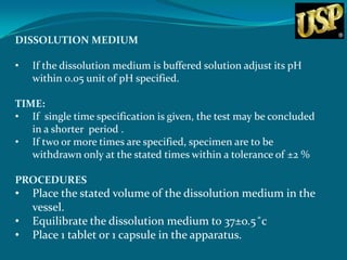 Usp dissolution studies | PPTX