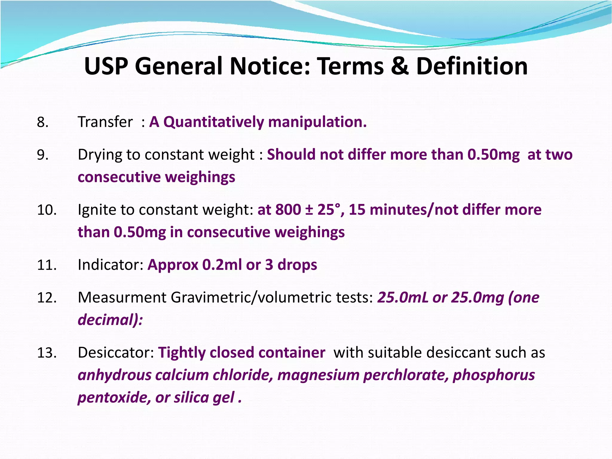 USP General Notices &General Chapters An Overview Dr.A.Amsavel | PDF