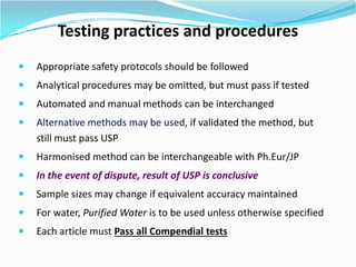 USP General Notices &General Chapters An Overview Dr.A.Amsavel | PDF
