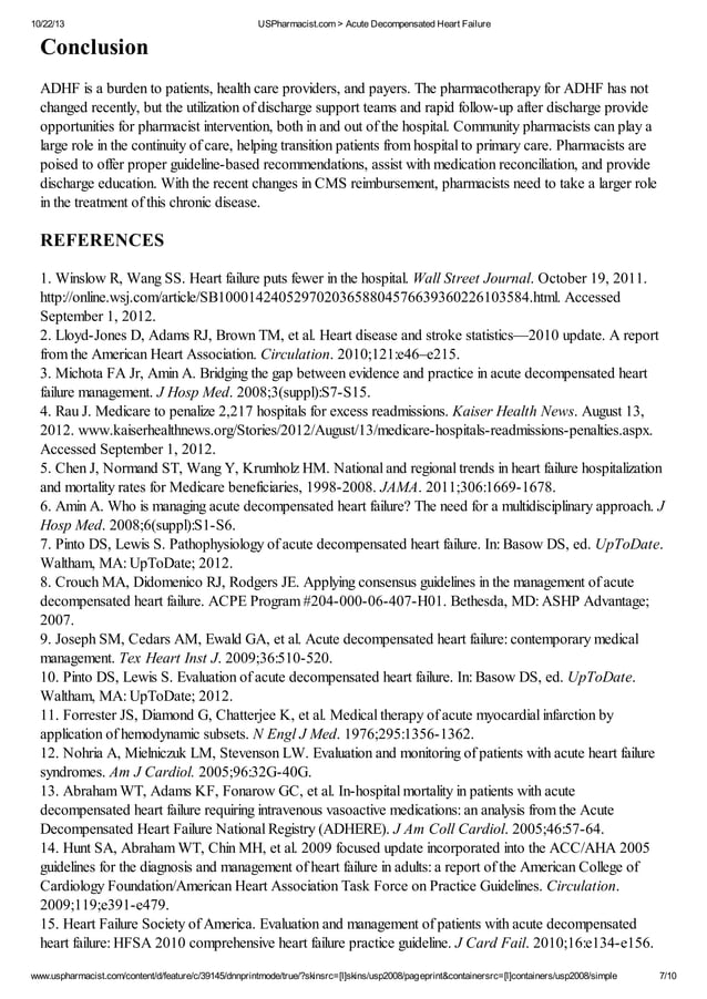 Us pharmacist ADHF | PDF