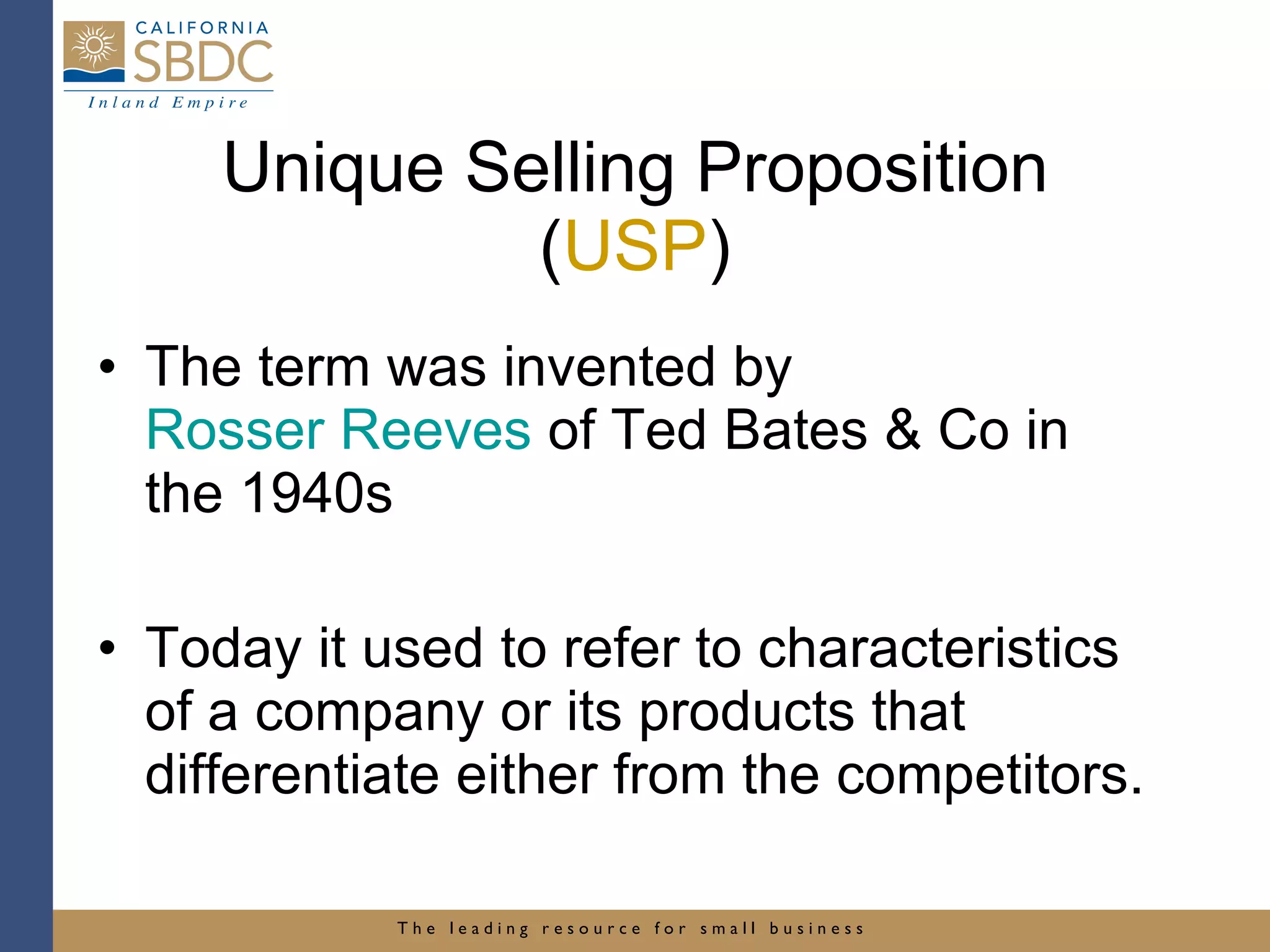 Usp Marketing For 2 25 11 | PPT