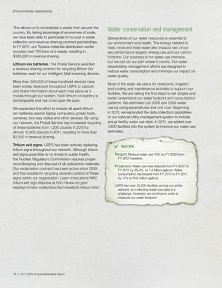 U.S. Postal Service Annual Sustainability Report 2011 ...