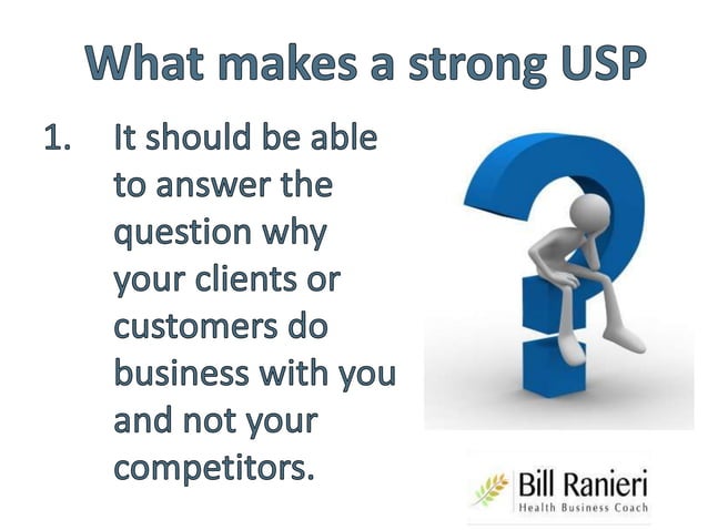 Usp ppt.billranieribusinesscoach.logo
