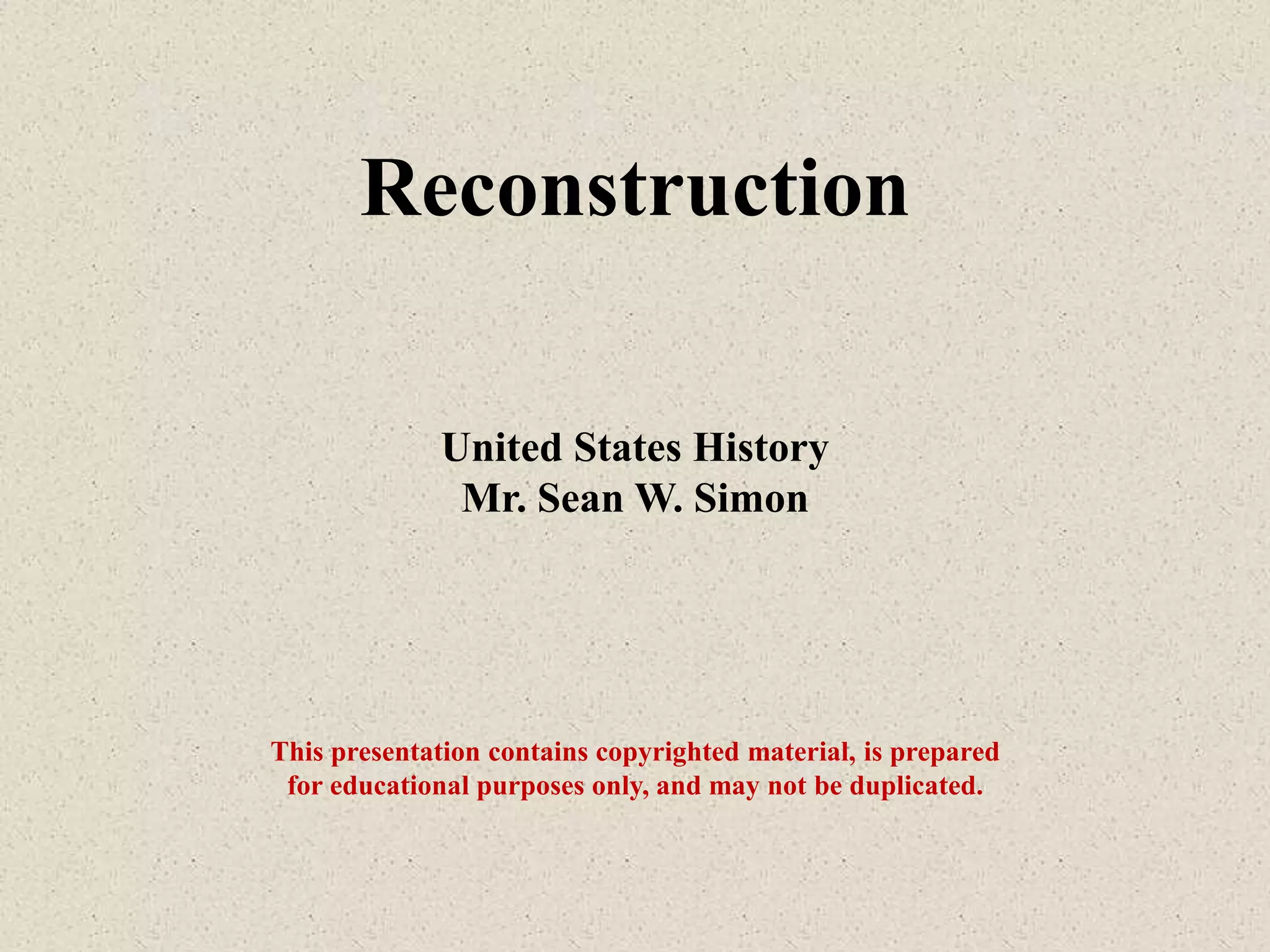 Reconstruction | PPT