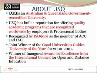University of Southern Queensland (USQ) | PPS | Undergraduate Education ...