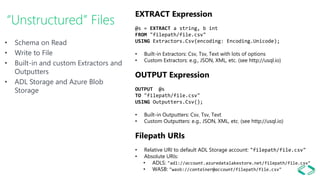 Introduction to Azure Data Lake and U-SQL for SQL users (SQL Saturday ...