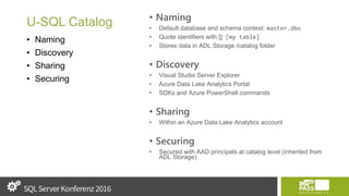 U-SQL - Azure Data Lake Analytics for Developers | PPTX
