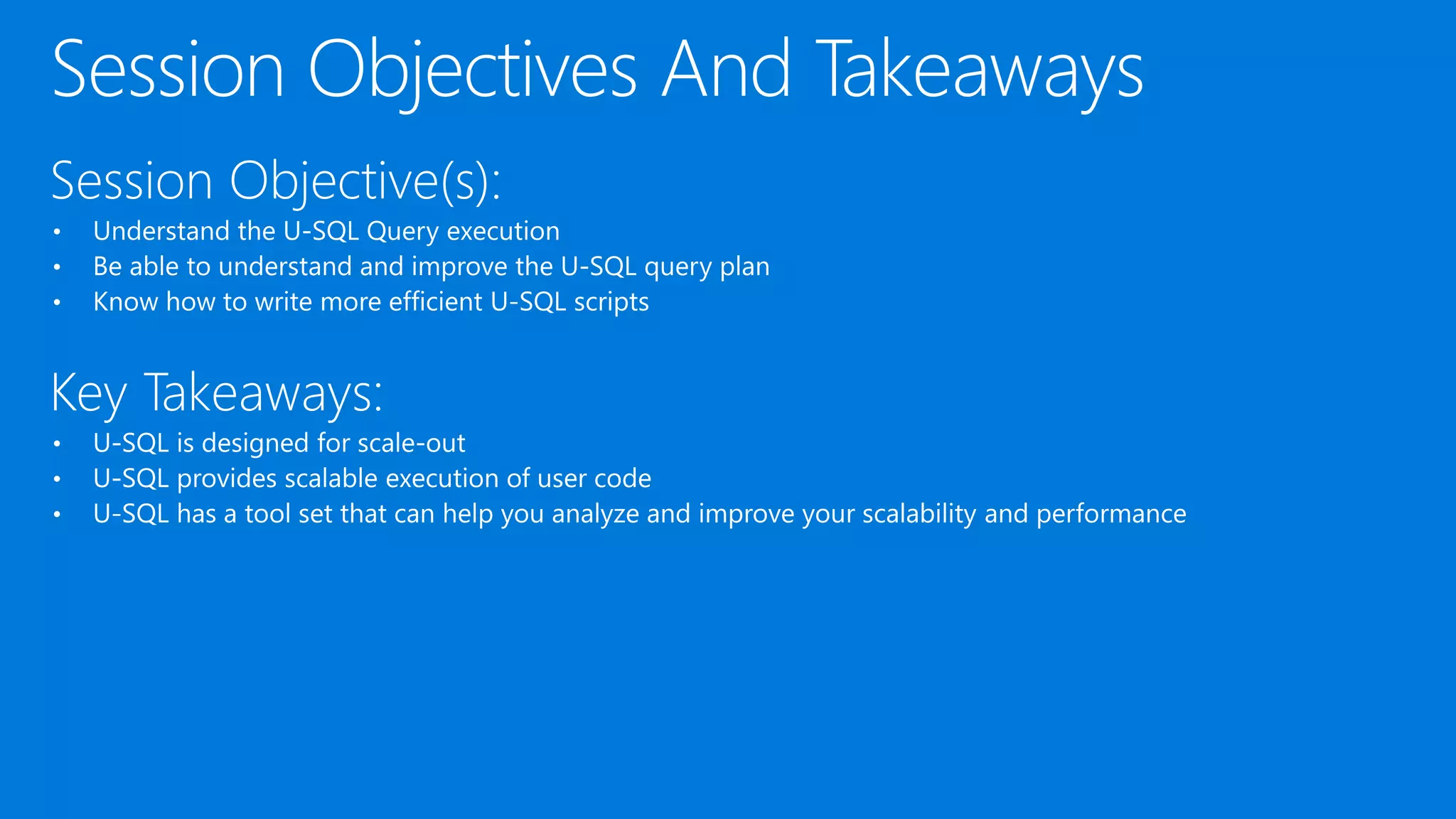 U Sql Query Execution And Performance Tuning Ppt