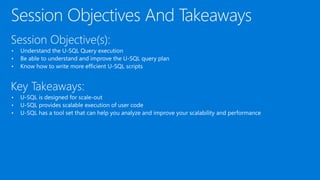 U-SQL Query Execution and Performance Tuning | PPTX | Databases | Computer Software and Applications