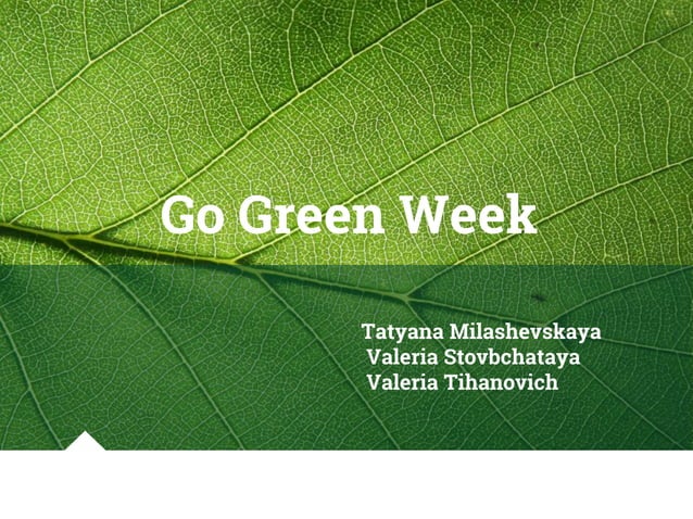 Go Green Week | PPTX | Travel