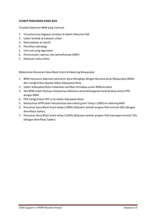 Urban Sanitation and Rural Infrastructure (USRI) Support to PNPM ...