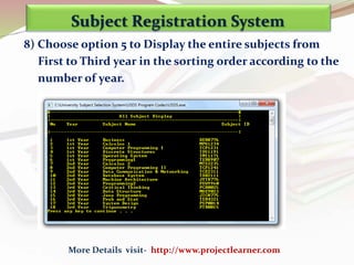 C++ Project: Subject Registration System | PPTX