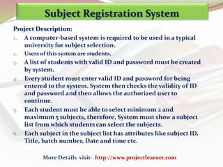 C++ Project: Subject Registration System | PPTX