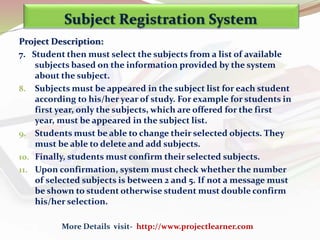 C++ Project: Subject Registration System | PPTX