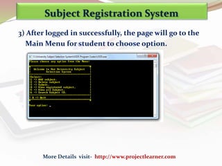 C++ Project: Subject Registration System