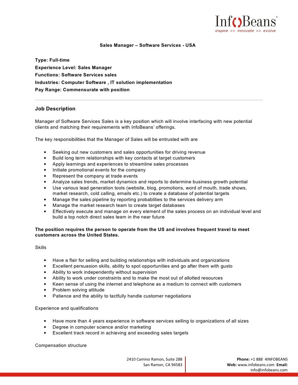 InfoBeans US Sales Manager Job Description infobeans-us-sales-manager-job-description