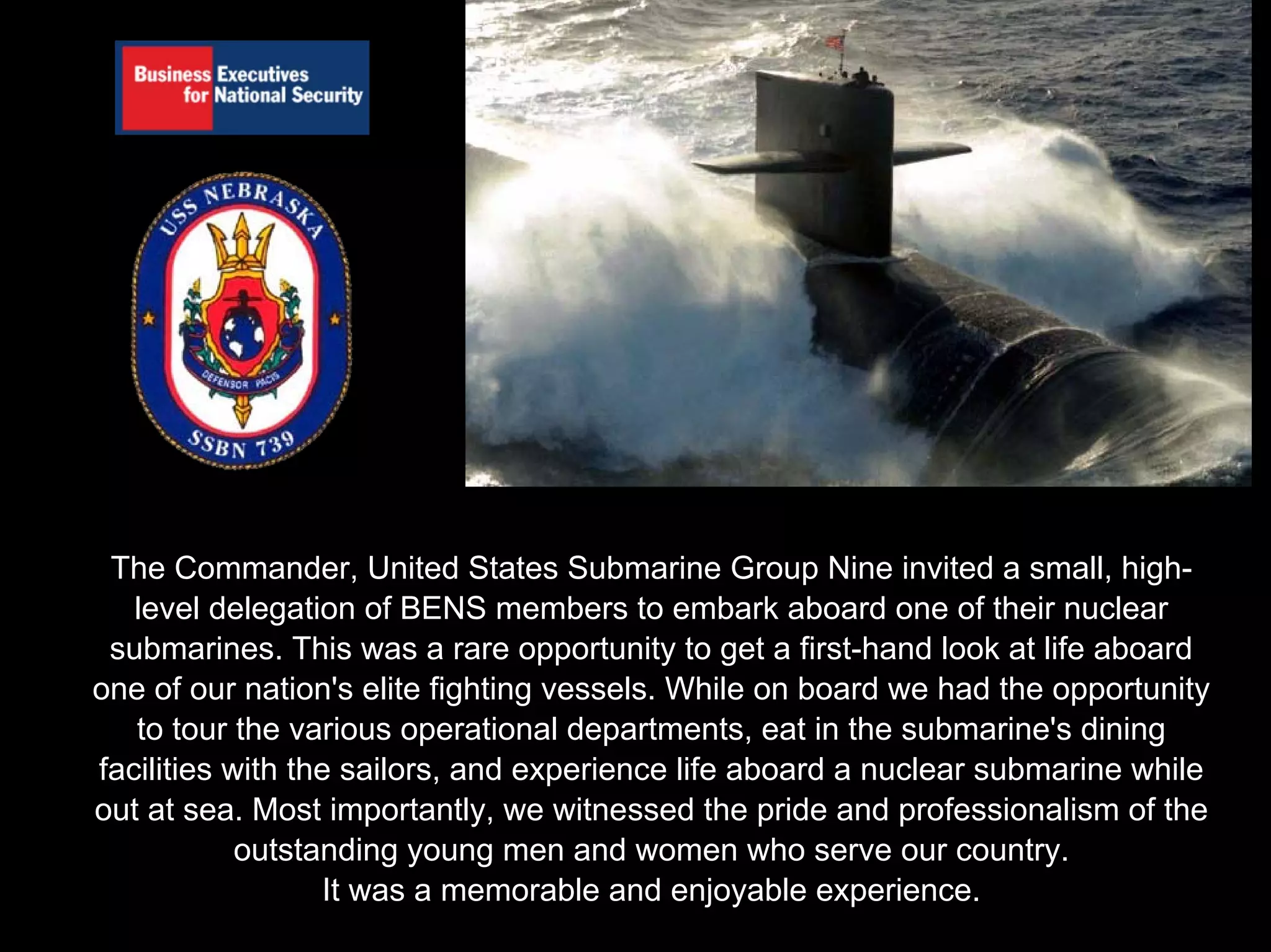 Uss Nebraska Submarine Embark November2008 | PDF