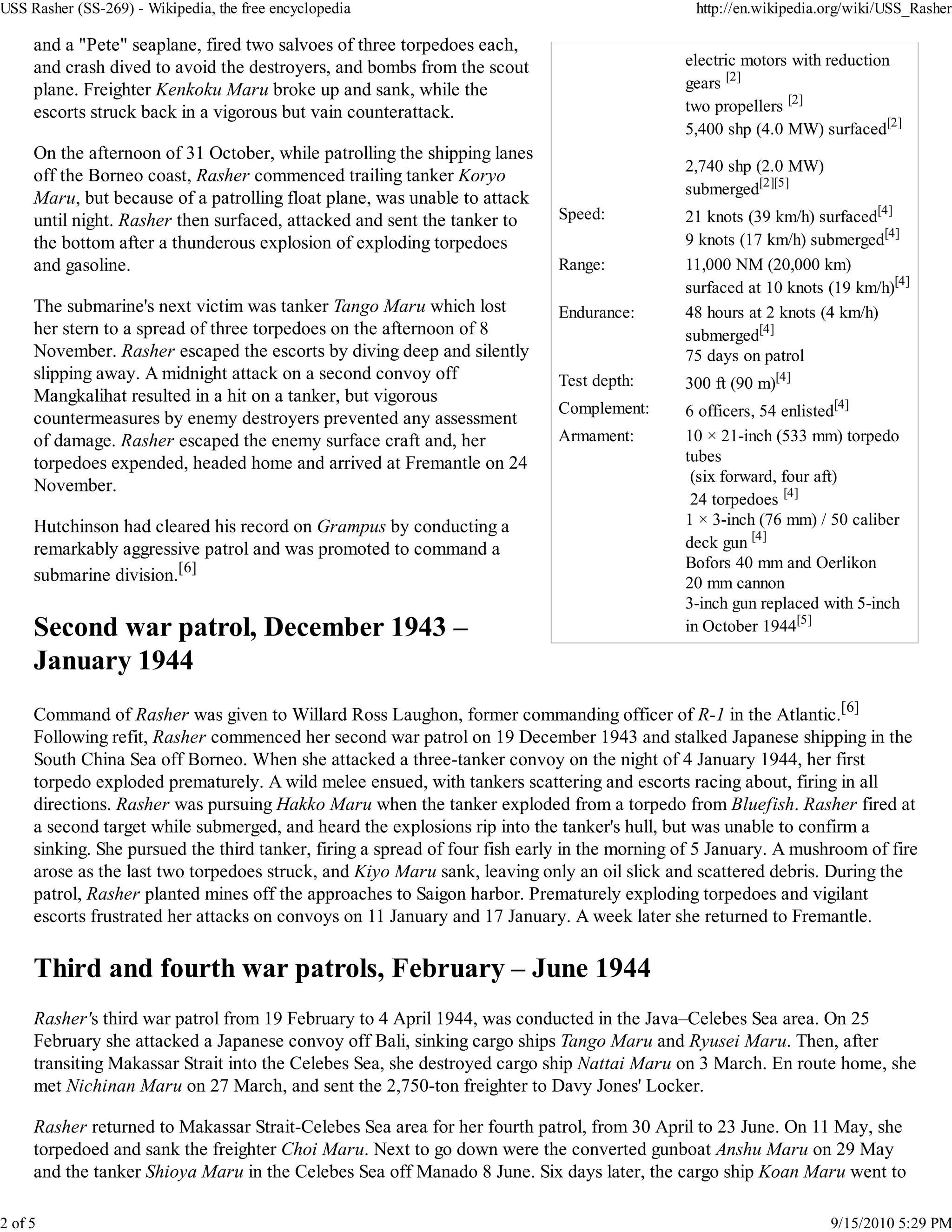 USS Rasher Submarine. | PDF