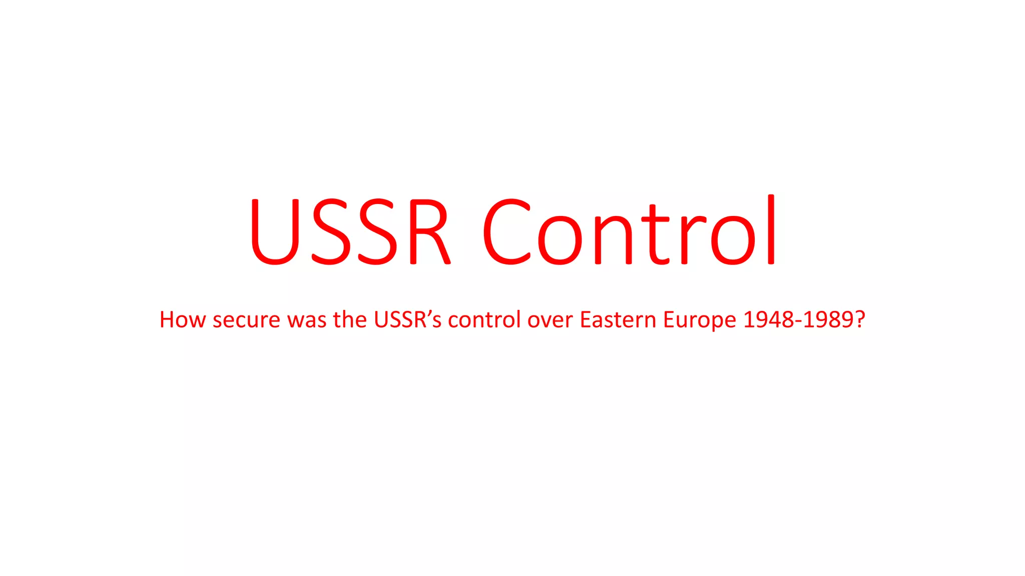 USSR Control | PPTX