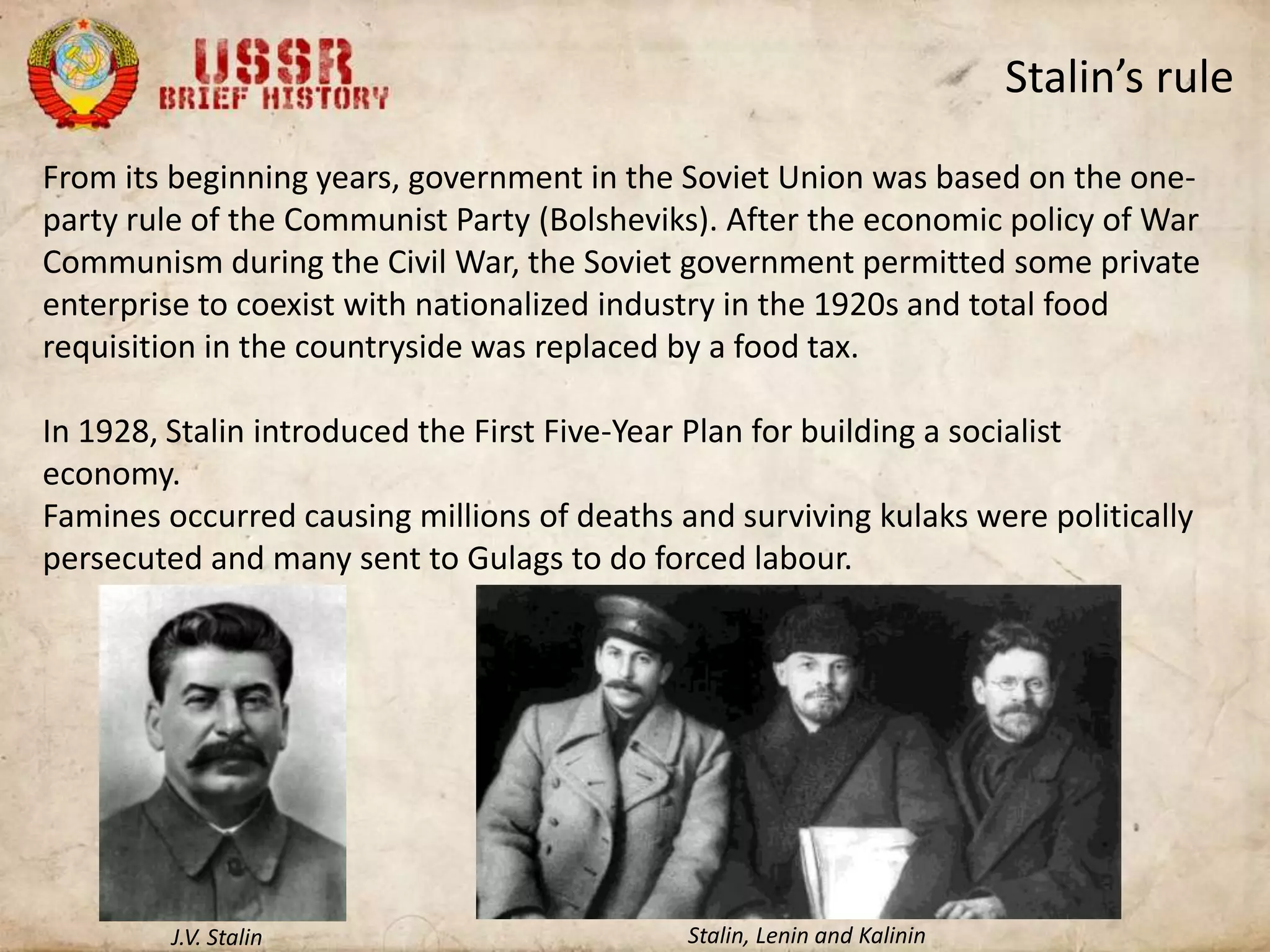 A brief history of the USSR | PPTX