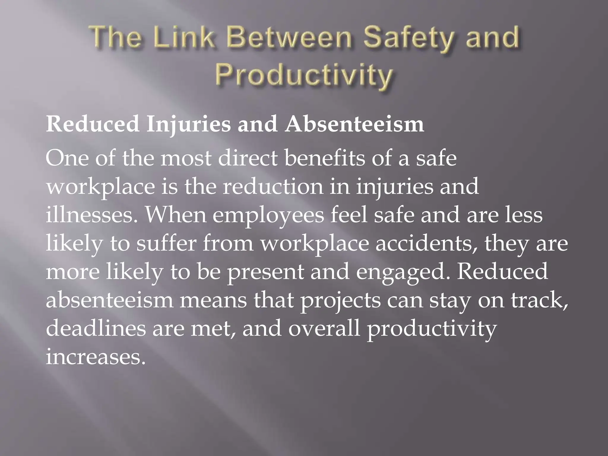 US Standard Products Achieving Workplace Safety Excellence: Impact on ...
