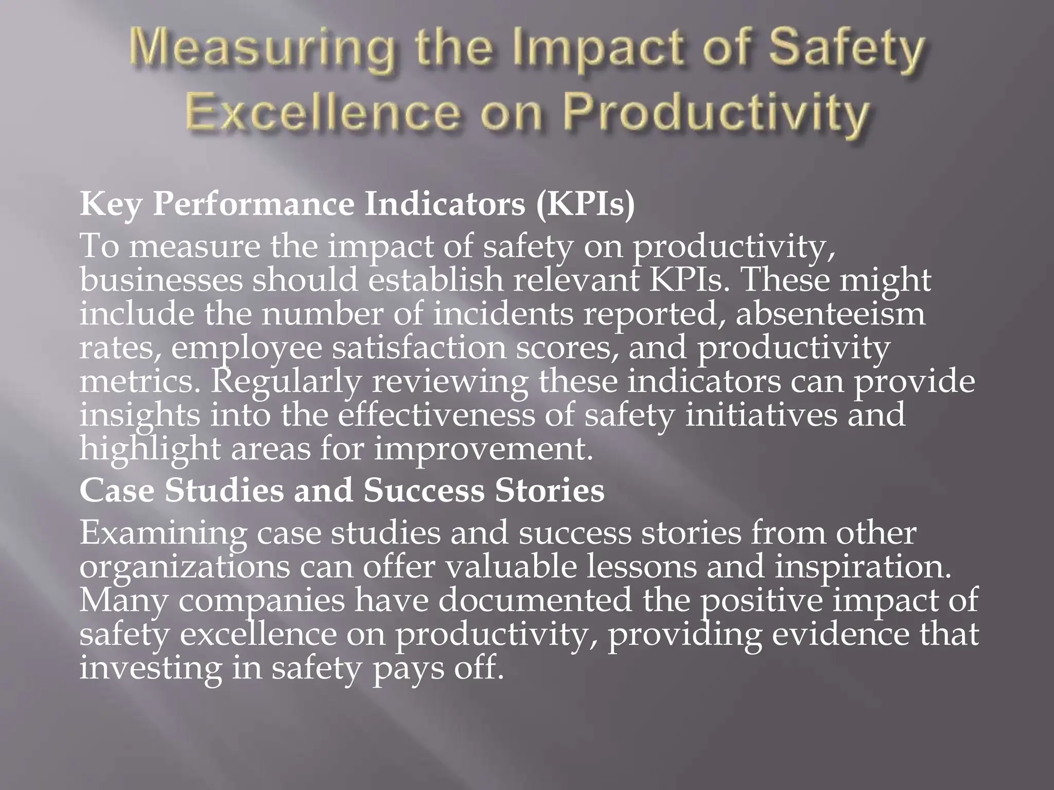 US Standard Products Achieving Workplace Safety Excellence: Impact on ...