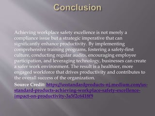US Standard Products Achieving Workplace Safety Excellence: Impact on ...