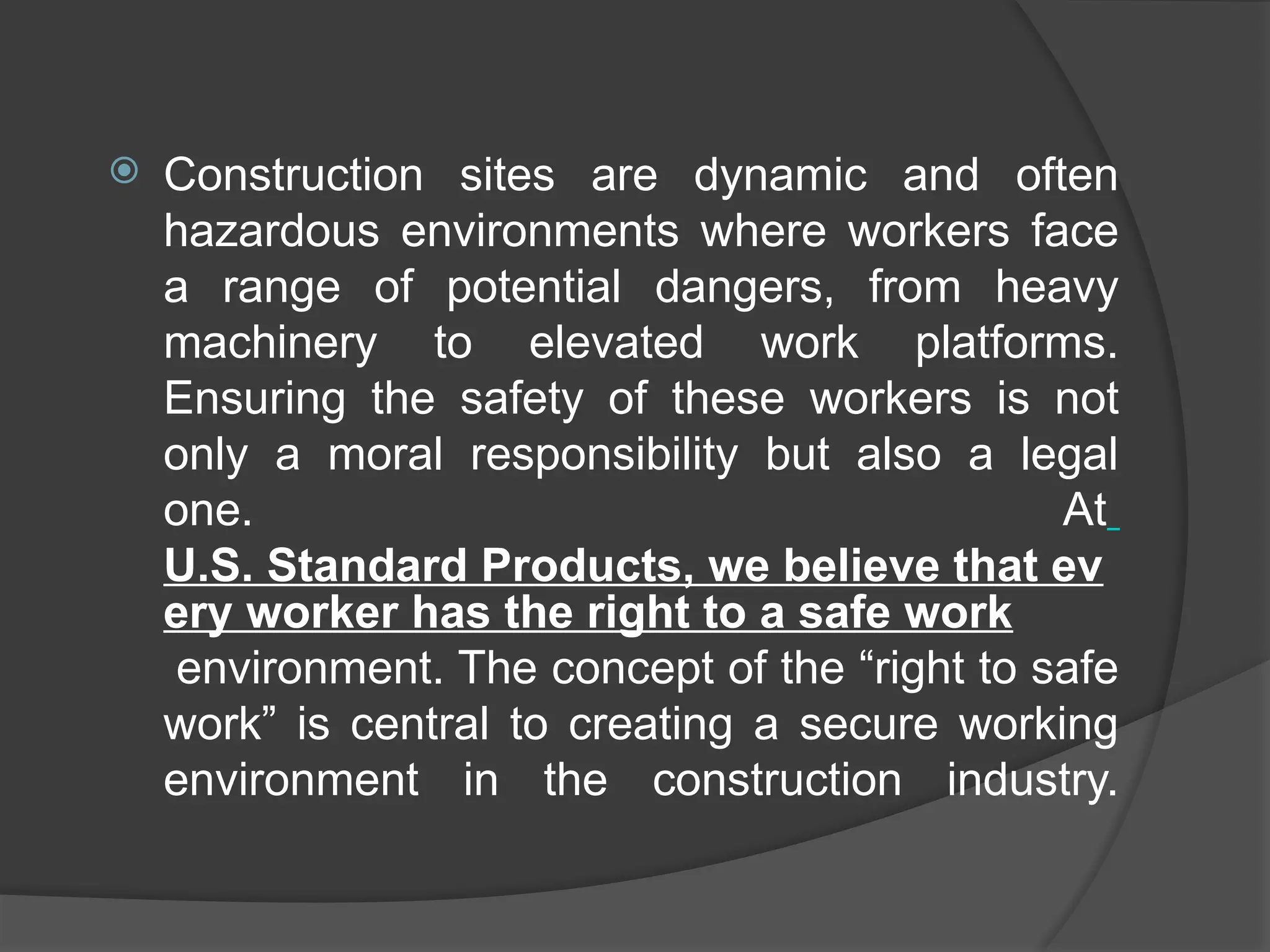 US Standard Products — Construction Safety and Right to Safe Work ...