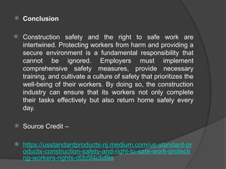 US Standard Products — Construction Safety and Right to Safe Work ...
