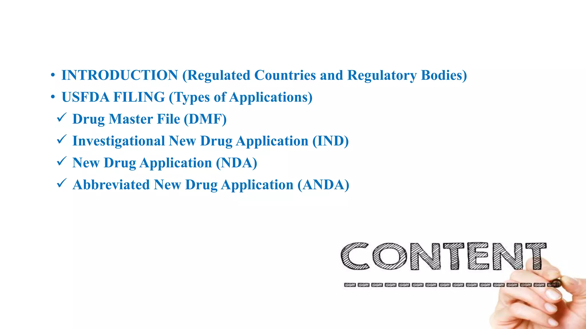 US FDA Regulatory Submissions | PPTX