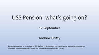 USS update Andrew Chitty 17.09.19