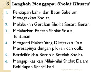 Ciri-Ciri Sholat Sahun dan Sholat Khusyuk⎮ Ust. M. Arifin Purba | PDF
