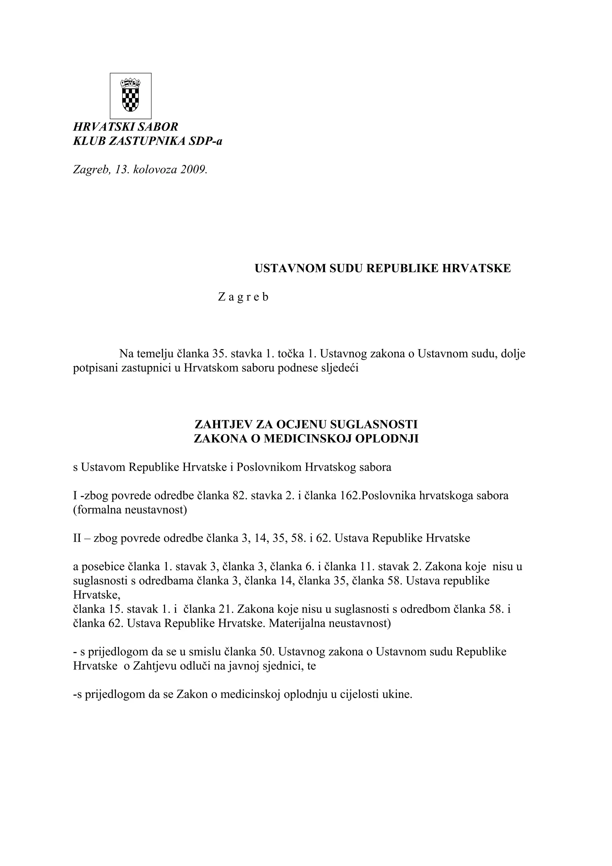 Ustavna na Zakon o umjetnoj oplodnji | DOC