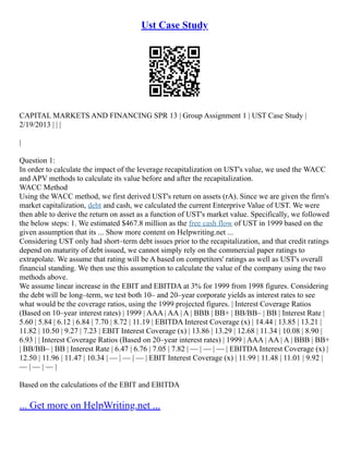 UST CASE STUDY | PDF