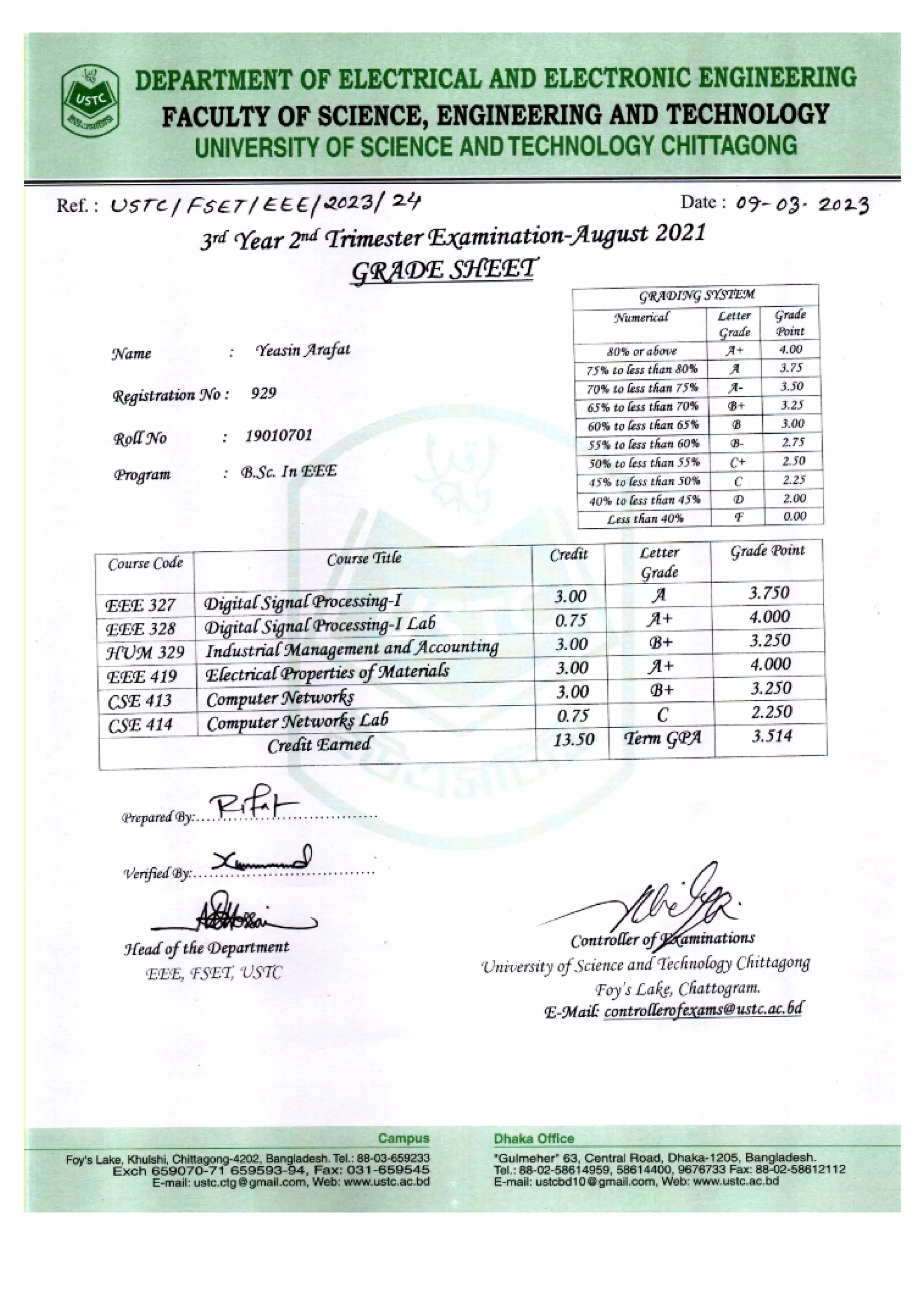 USTC B.Sc. Engineering Grade Sheet.pdf